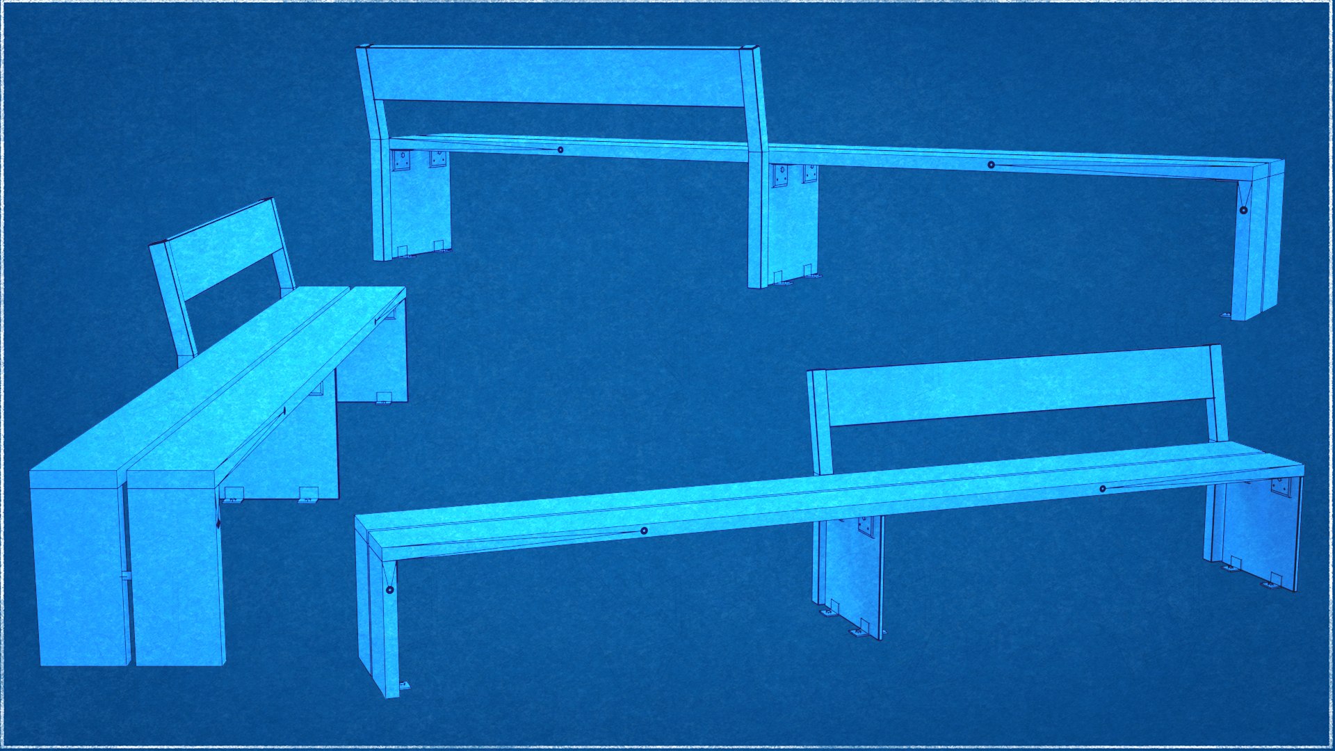 Collection of three Forum benches Low-Poly 3D model - TurboSquid 2136400