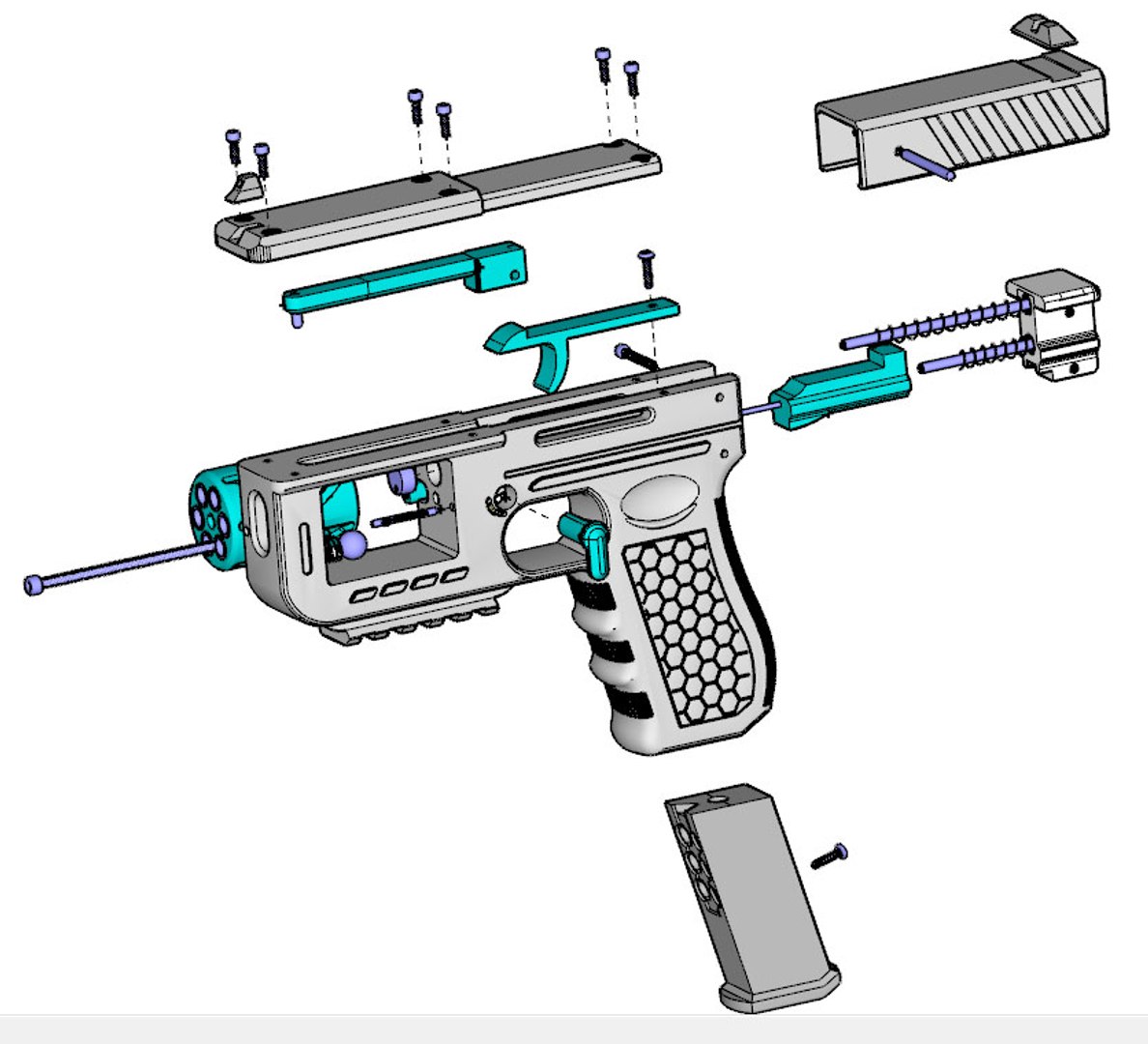 3D The Revo Pistol Hybrid Gun RPH 22 - TurboSquid 2225497