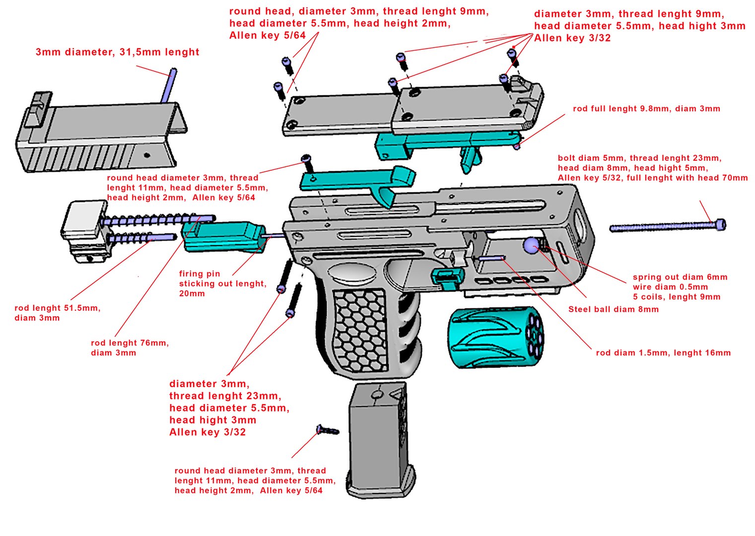 3D The Revo Pistol Hybrid Gun RPH 22 - TurboSquid 2225497