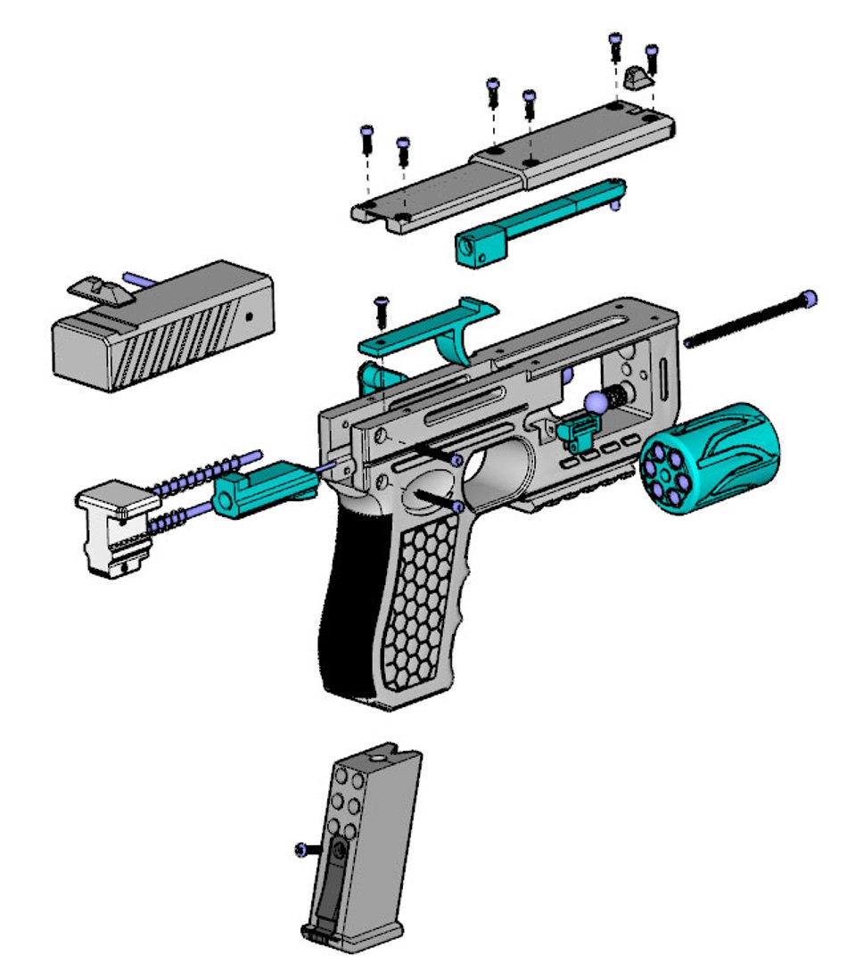 3D The Revo Pistol Hybrid Gun RPH 22 - TurboSquid 2225497