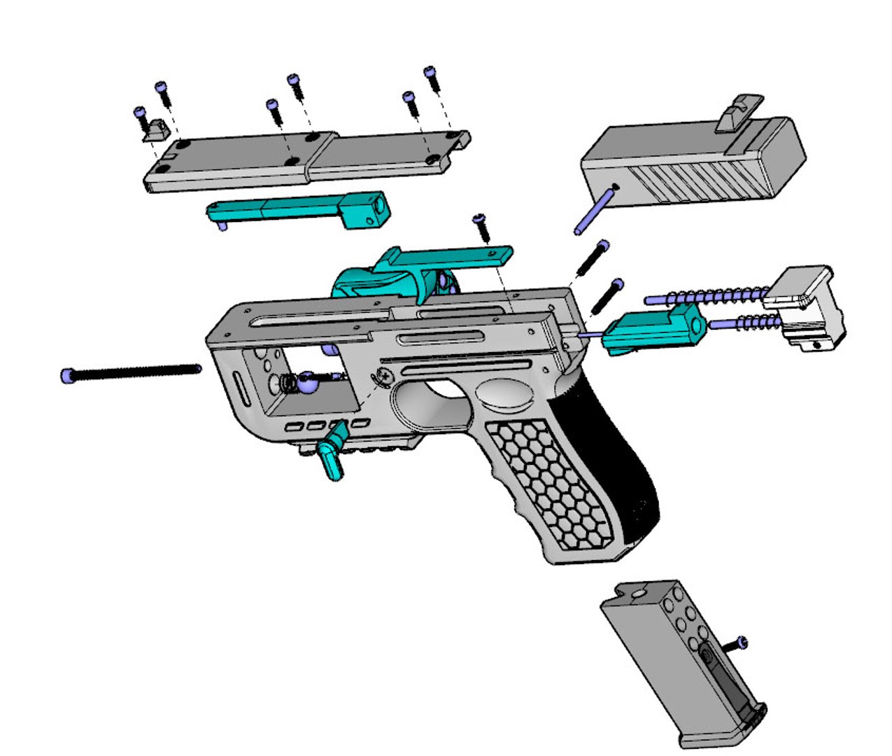 3D The Revo Pistol Hybrid Gun RPH 22 - TurboSquid 2225497