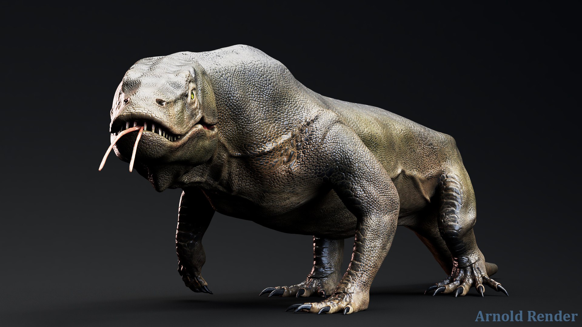Creature -Reptile Megalania Unreal Engine Project 3D Model - TurboSquid ...