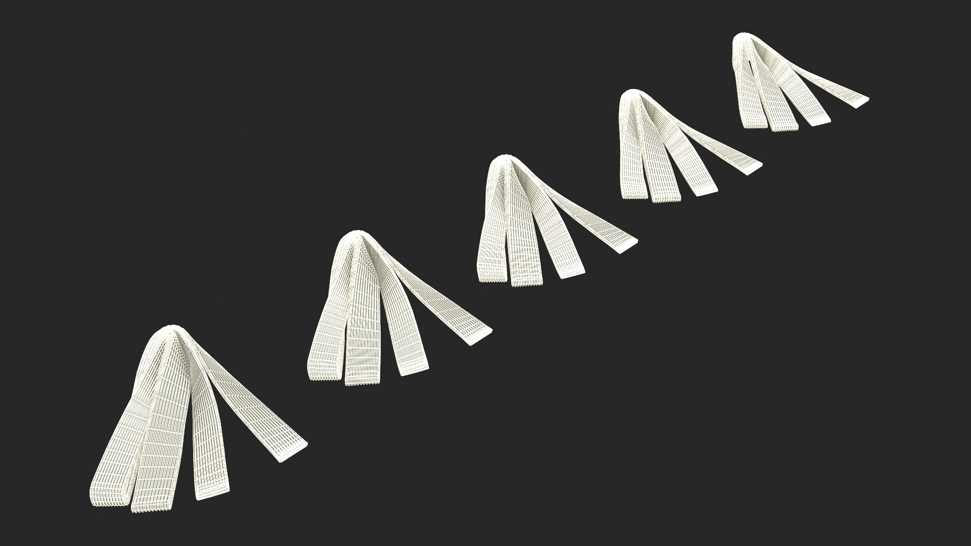 3D Martial Arts White Obi Belts Set - TurboSquid 2133264