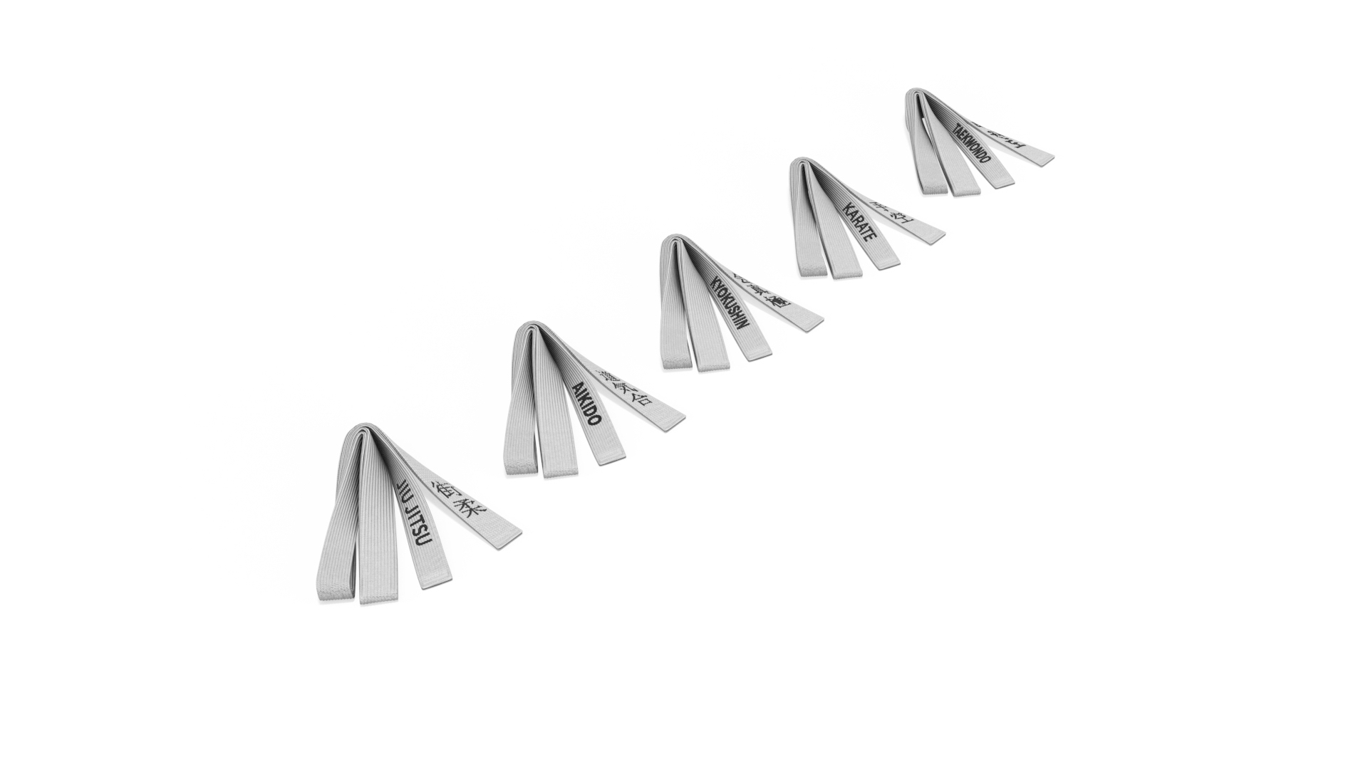 3D Martial Arts White Obi Belts Set - TurboSquid 2133264