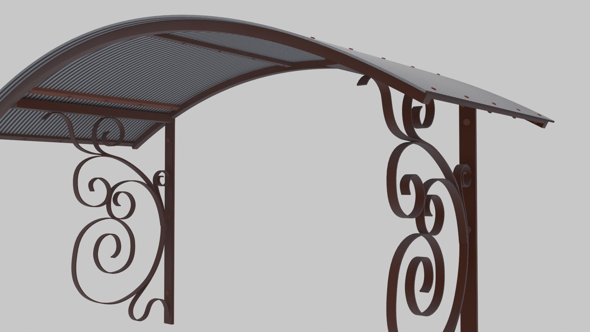 Wrought Iron Canopy 2 3D Model - TurboSquid 1647241