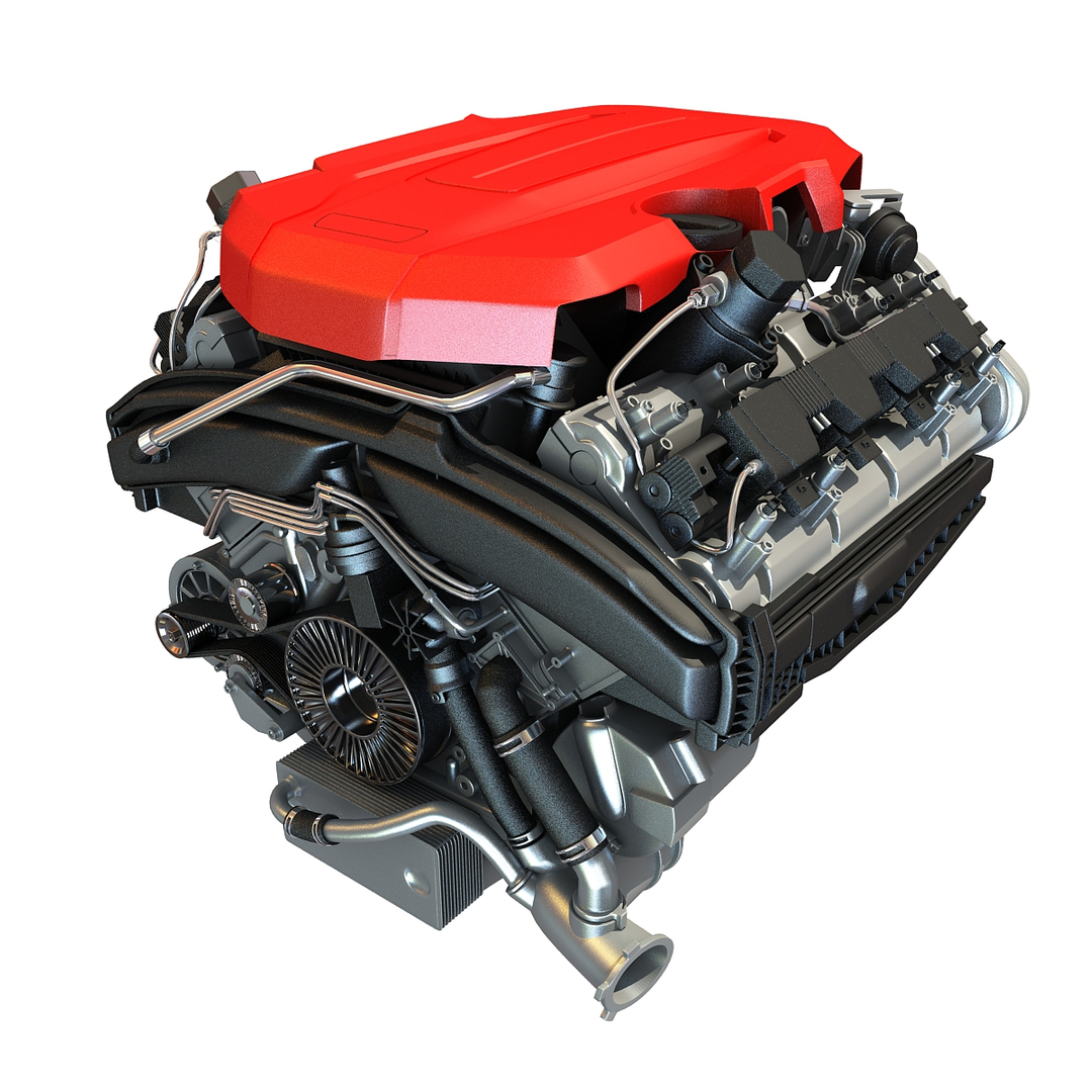 V8 Car Engine 3ds