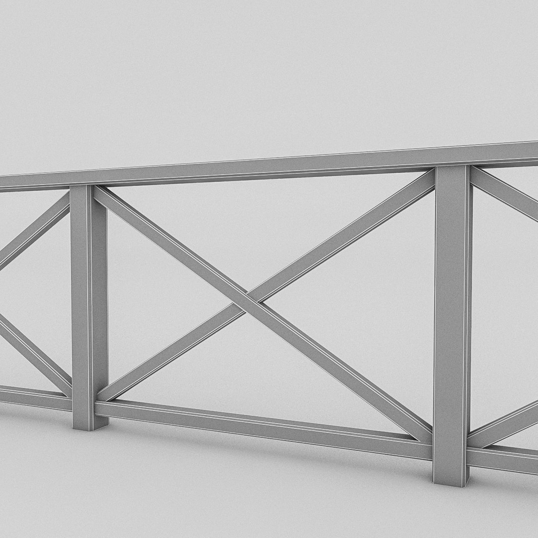 Wooden Railing 3D Model - TurboSquid 1440652