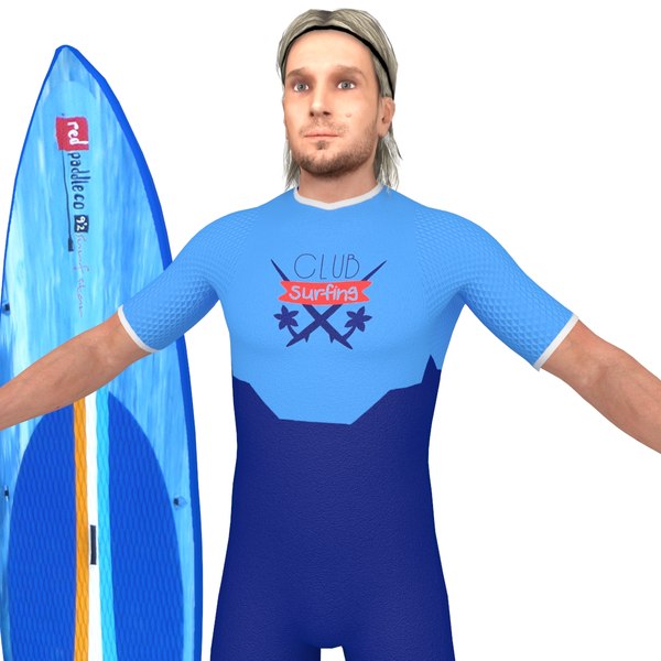 Rigged surfer model - TurboSquid 1326758