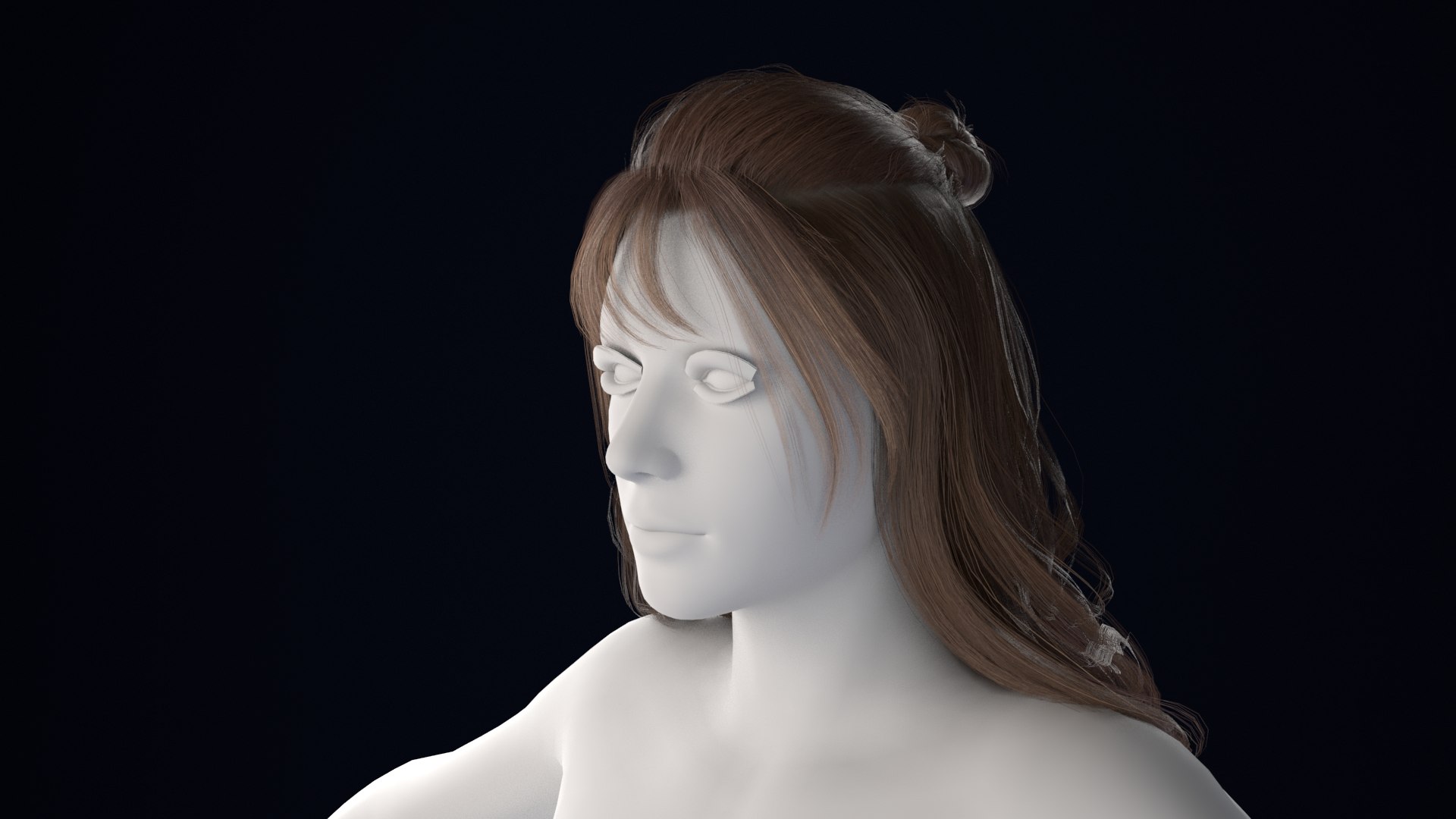 Realistic Female Hair 3D Model - TurboSquid 2425517