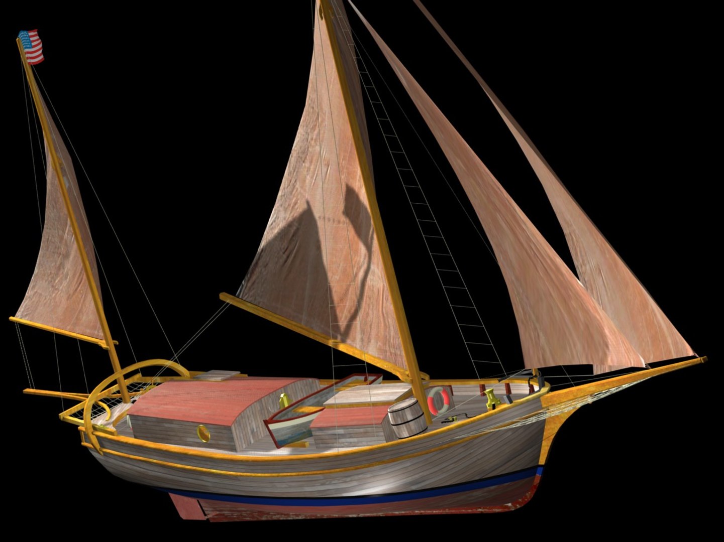 Joshua Slocum Spray Sloop 3d Model