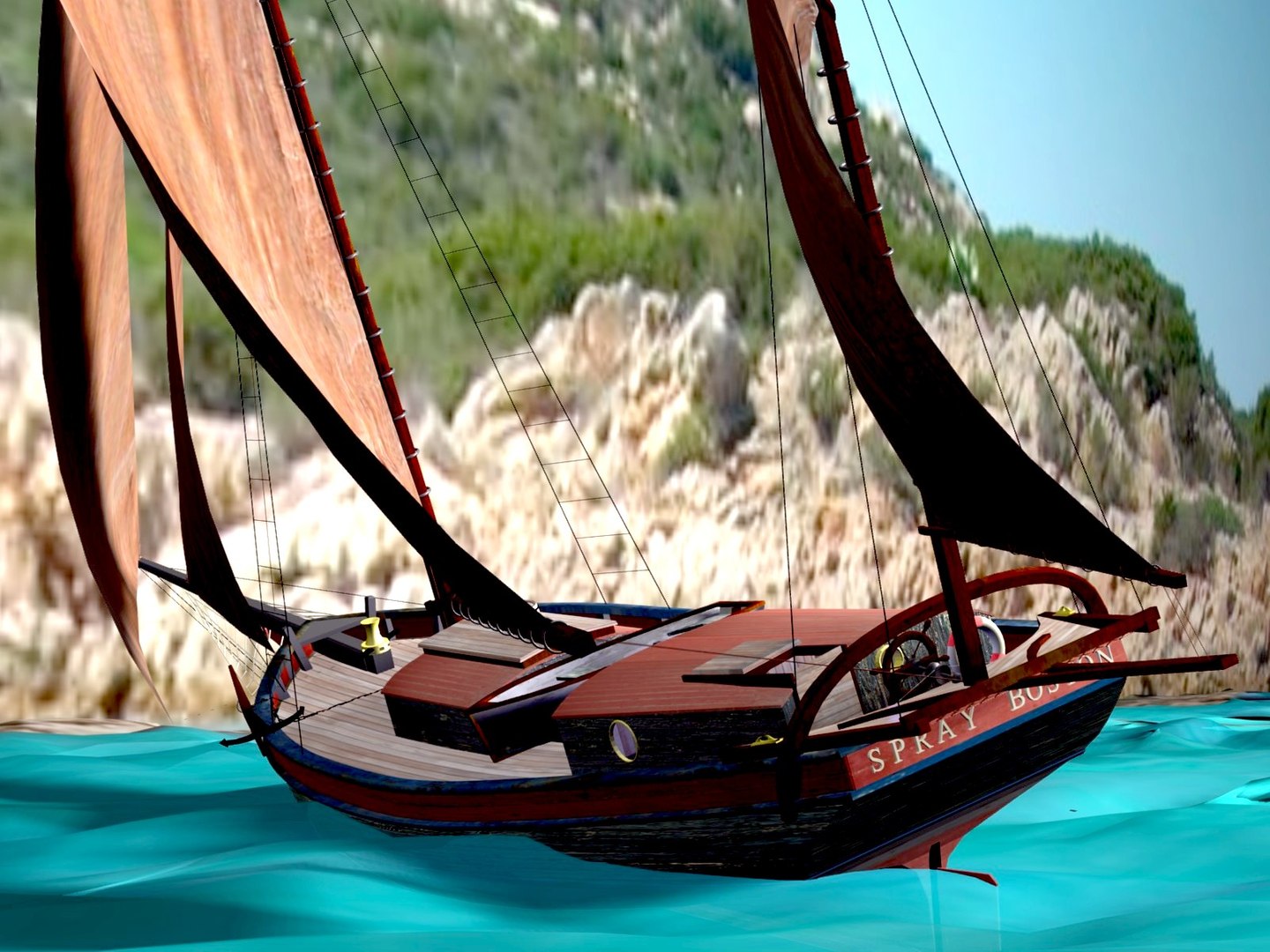 Joshua Slocum Spray Sloop 3d Model