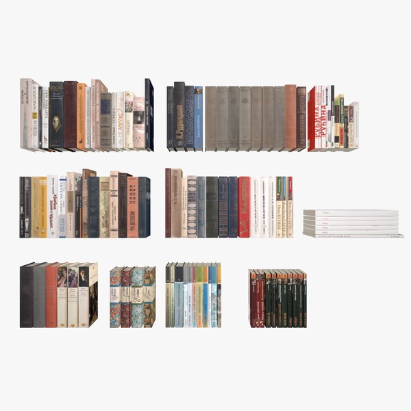 3d model russian books old modern