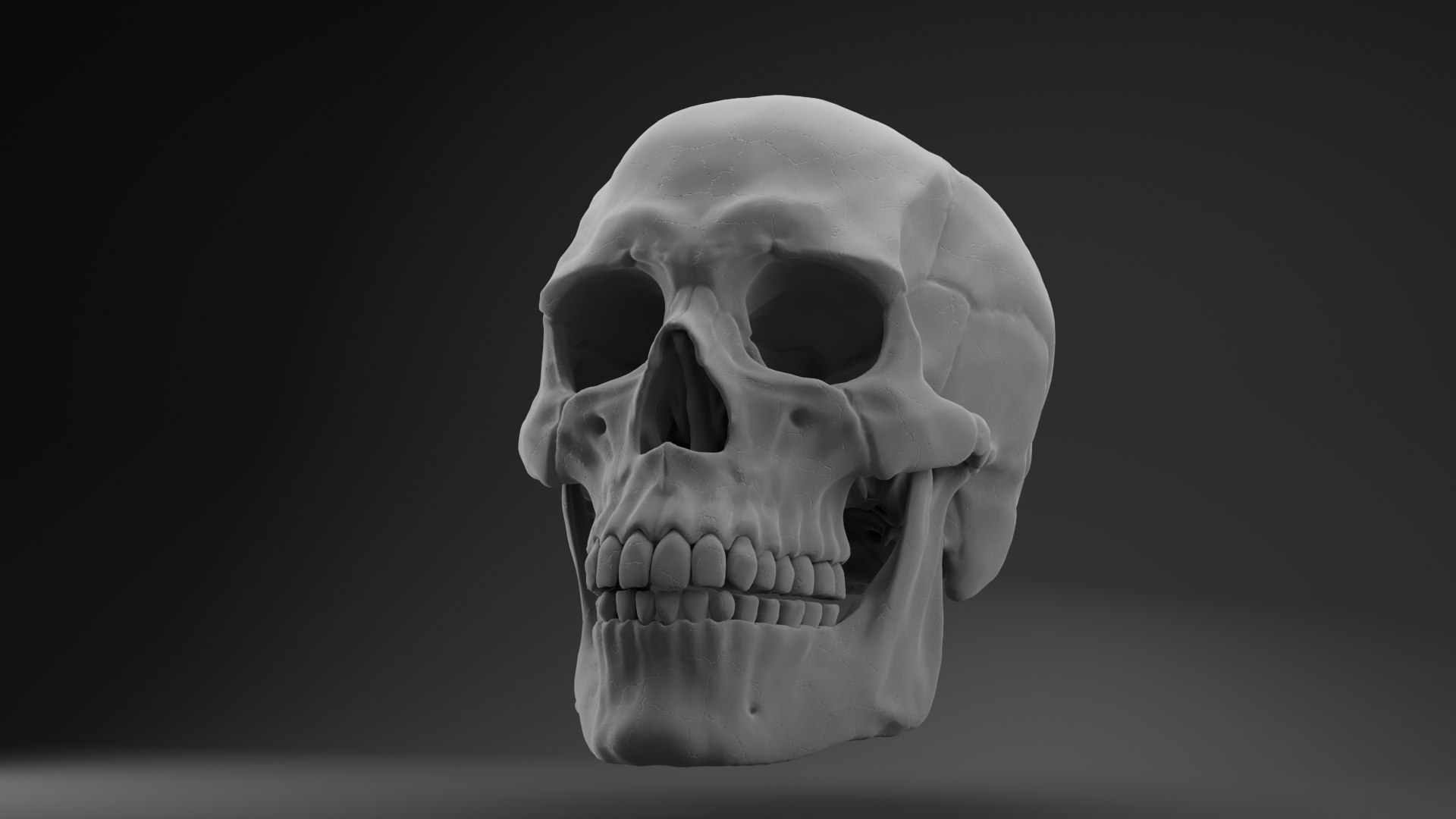 Human Skull - High Fidelity - Gold And Bone Materials Included Model ...