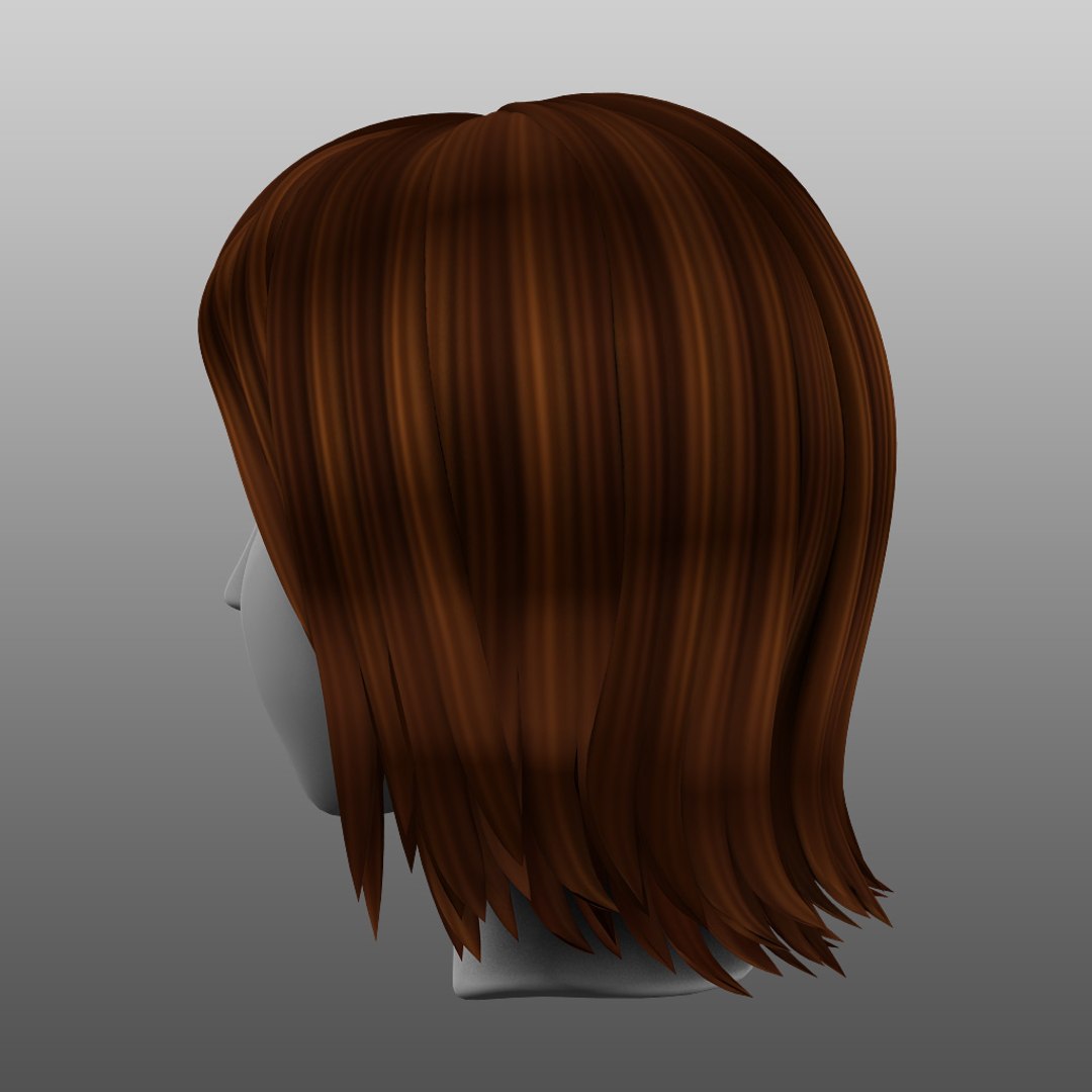 3d Hair Stylized Female Medium Model