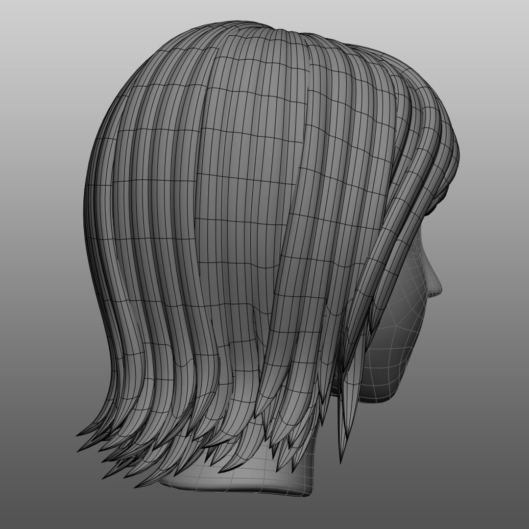 3d Hair Stylized Female Medium Model