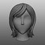 3d hair stylized female medium model