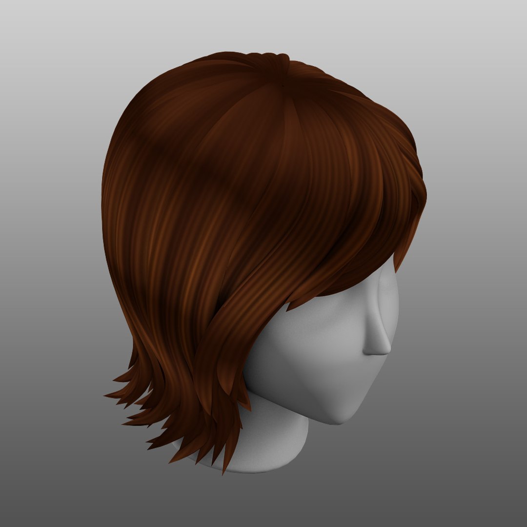 3d Hair Stylized Female Medium Model