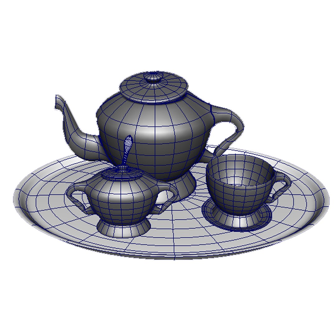 3d Tea Set Model