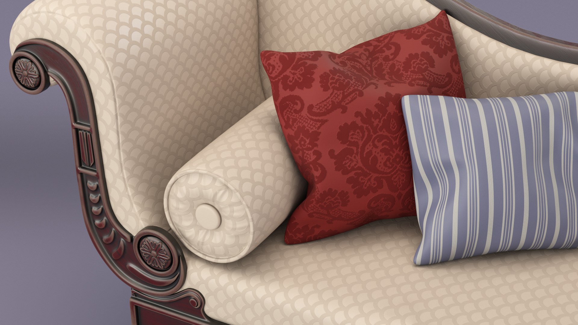 3D Model British Colonial Mahogany Recamier - TurboSquid 1782011