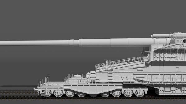3d model railway gun 800mm gustav