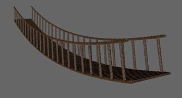 3d model rope bridge