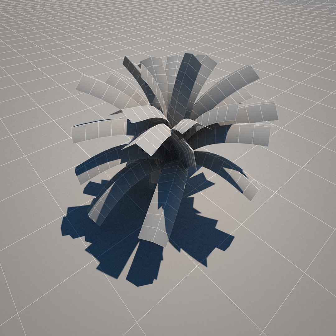 3d short palm tree model