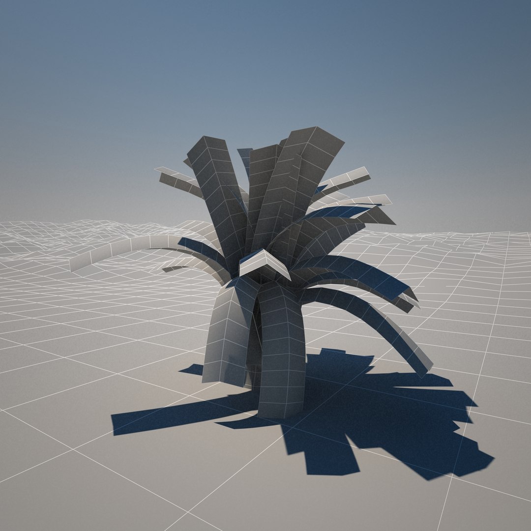 3d short palm tree model
