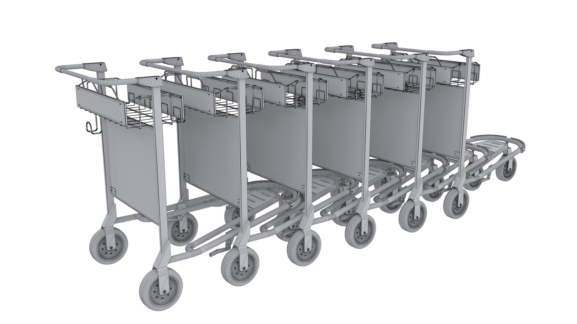 Airport Luggage Trolleys Model - TurboSquid 2249837