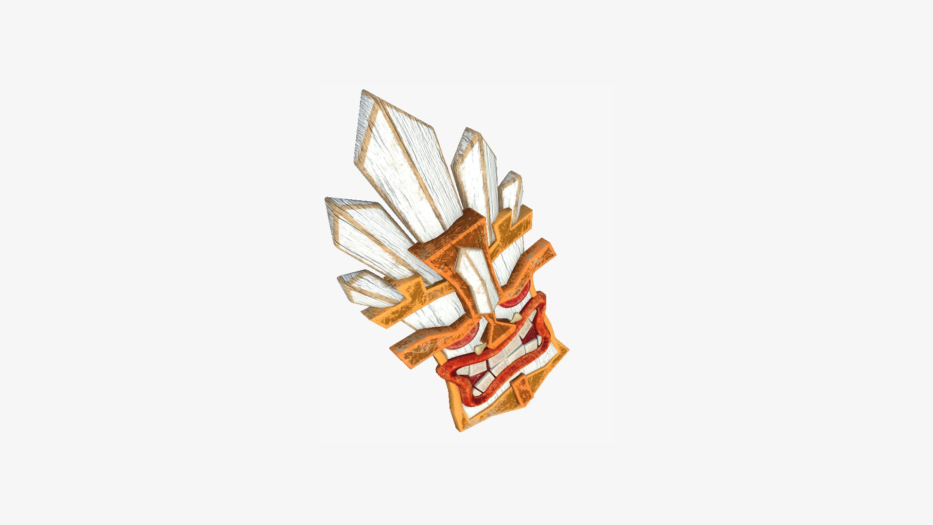 Tribal Mask D10 White Orange - Costume Character Design 3D Model ...
