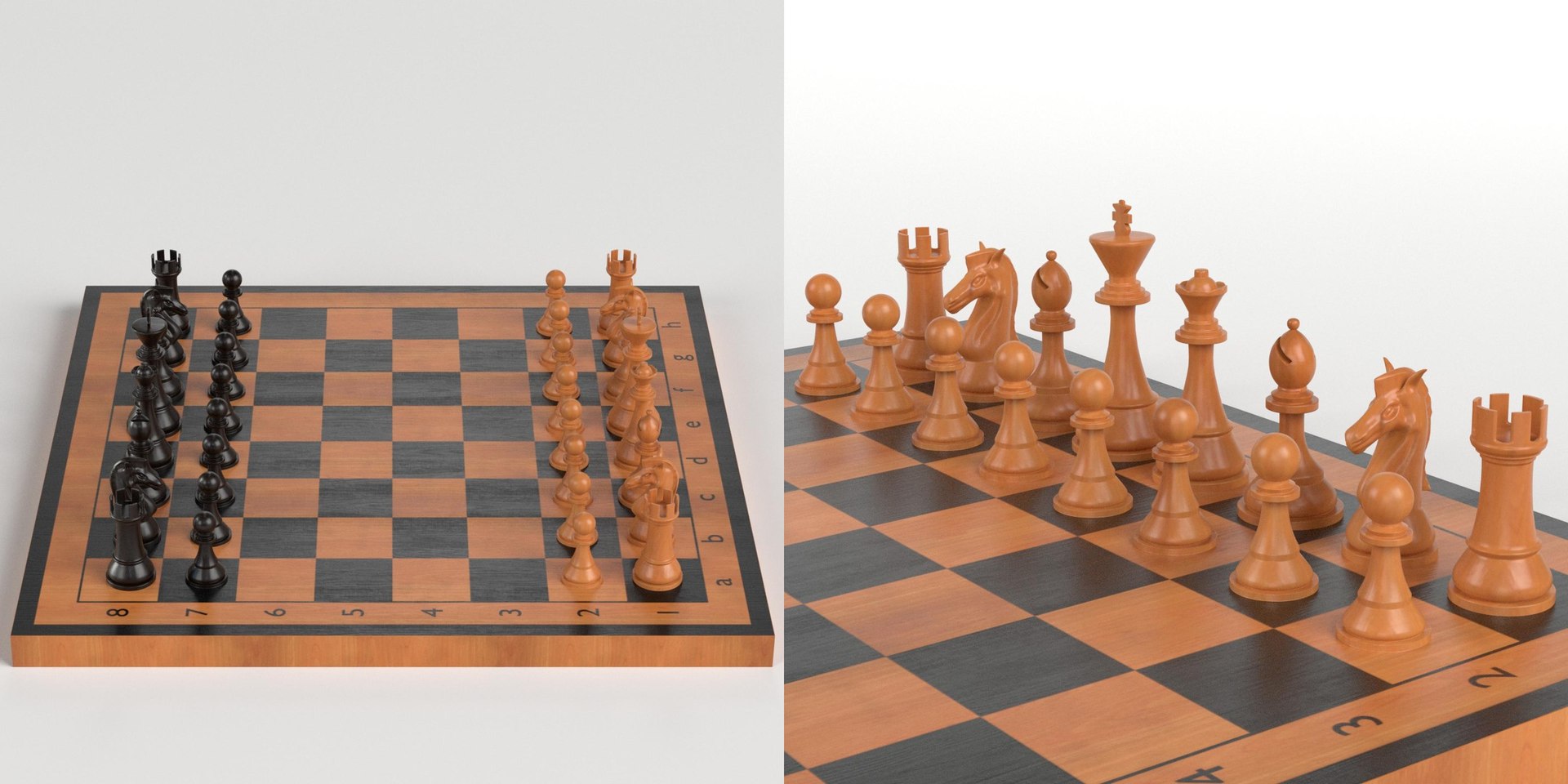 3D Wooden chess set - TurboSquid 1846841