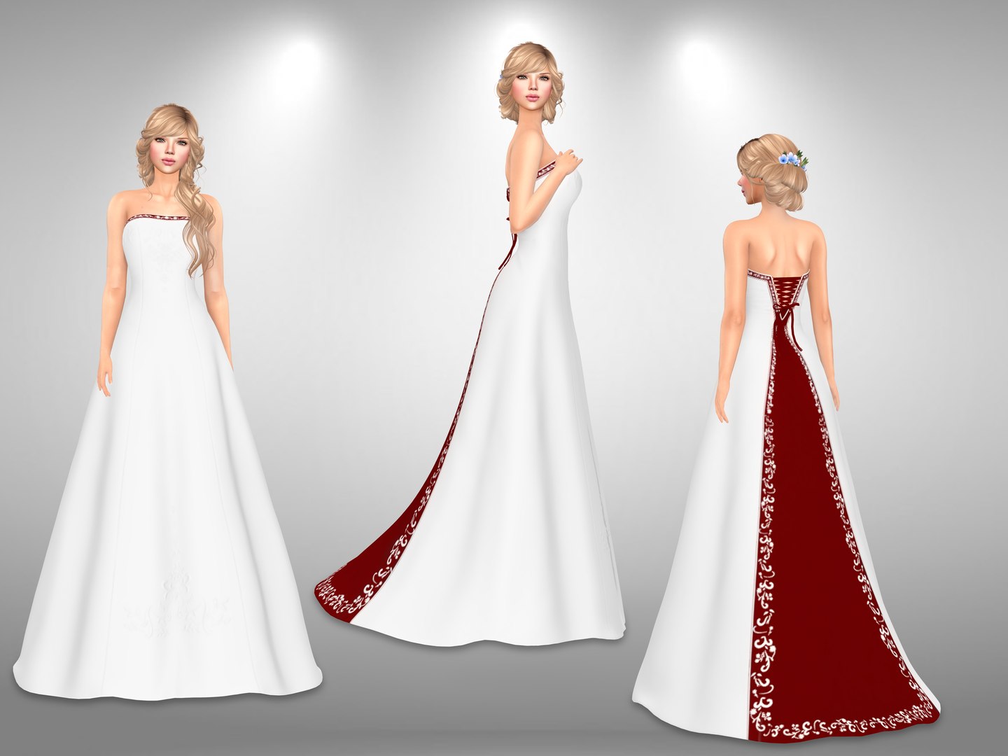 Bridal Gown 3D Model - TurboSquid 1520308