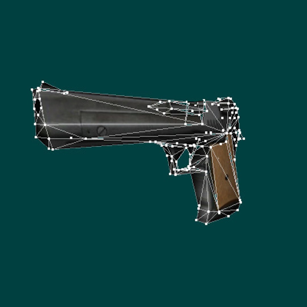 3d Model Of Low-poly Handgun