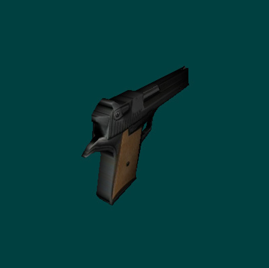 3d Model Of Low-poly Handgun