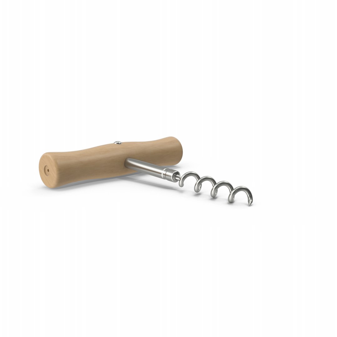 3D Wooden Corkscrew Model - TurboSquid 2056920