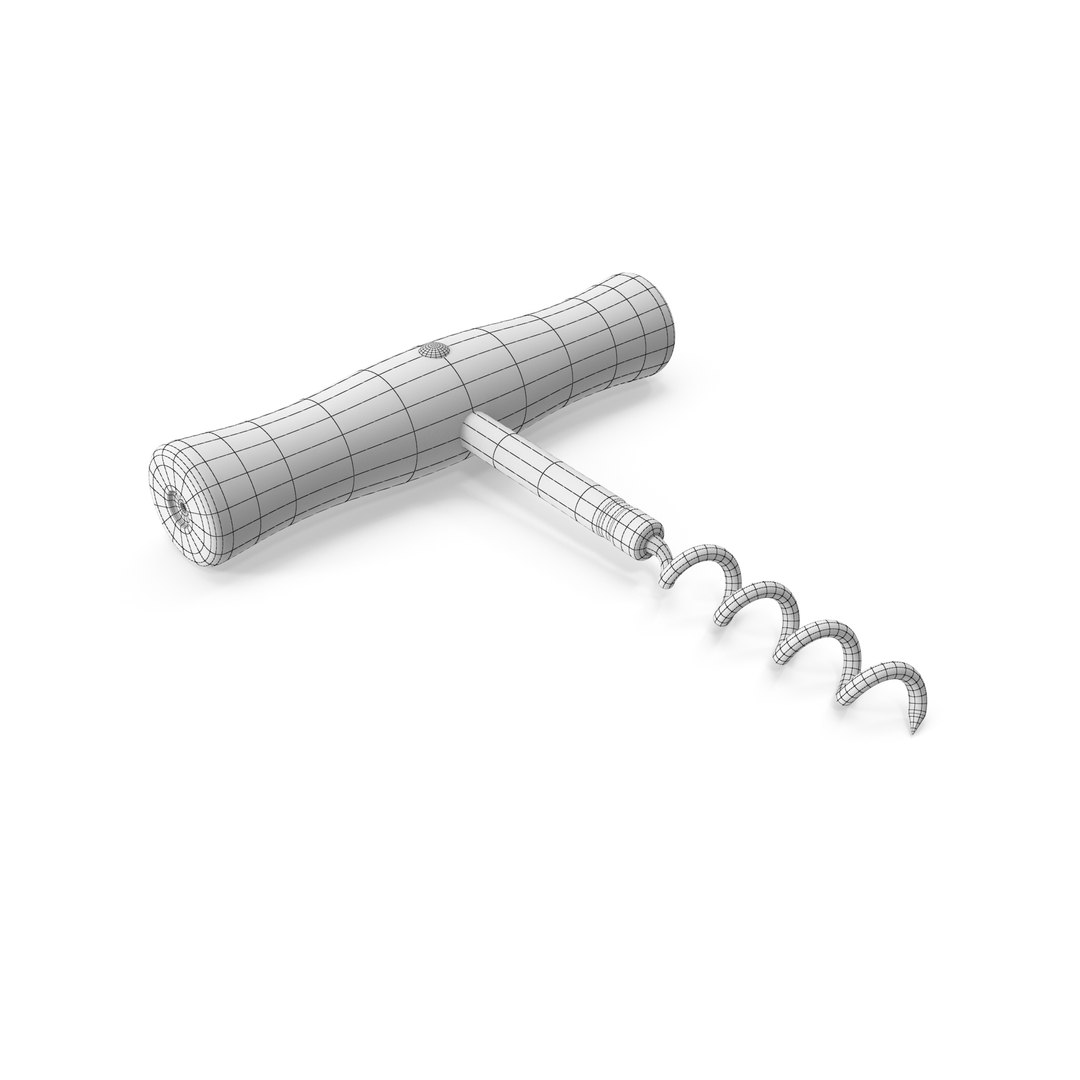 3D Wooden Corkscrew Model - TurboSquid 2056920