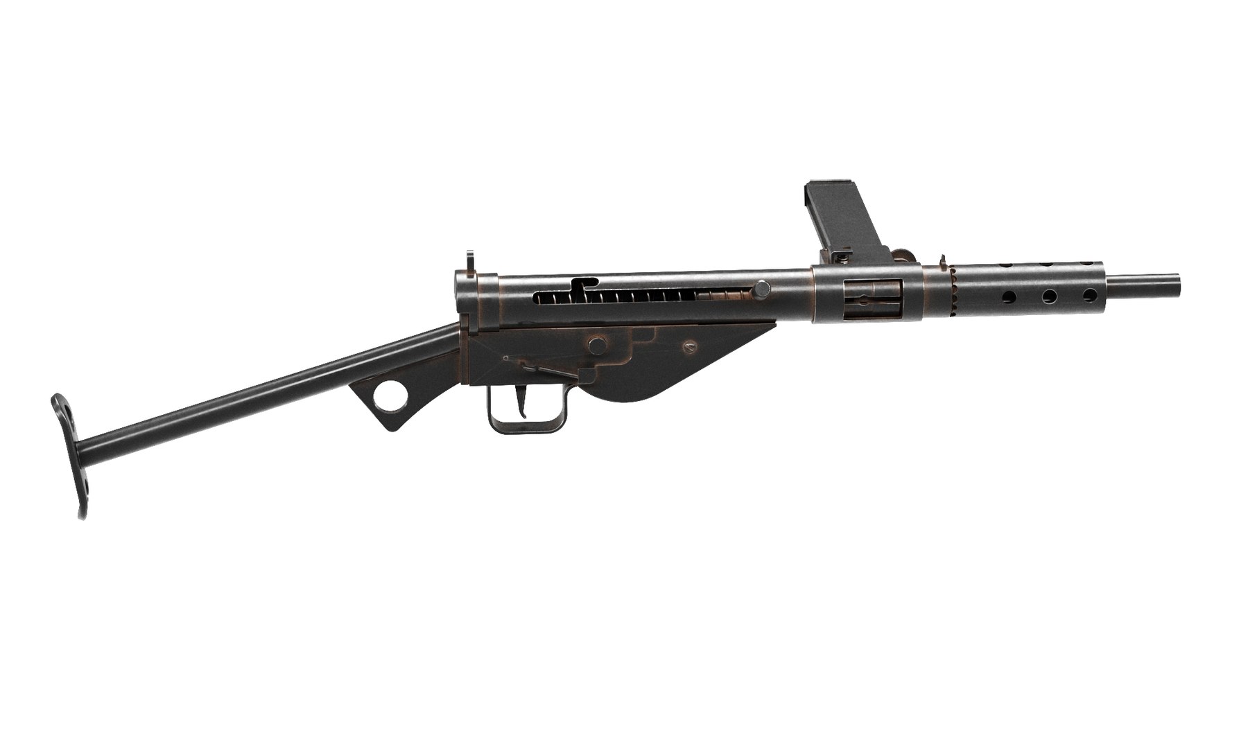 STEN Submachine Gun With Inner Workings 3D Model - TurboSquid 2409237