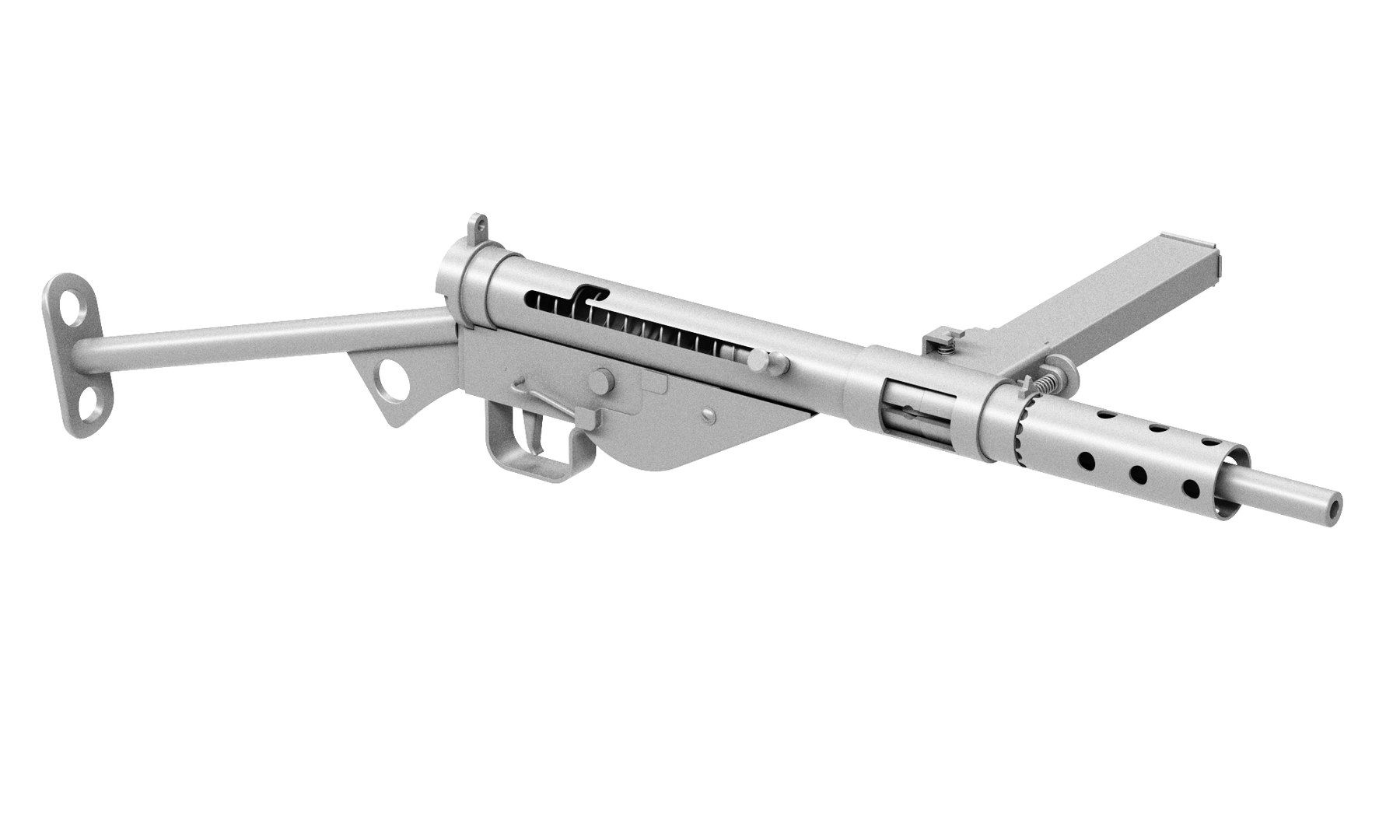STEN Submachine Gun With Inner Workings 3D Model - TurboSquid 2409237