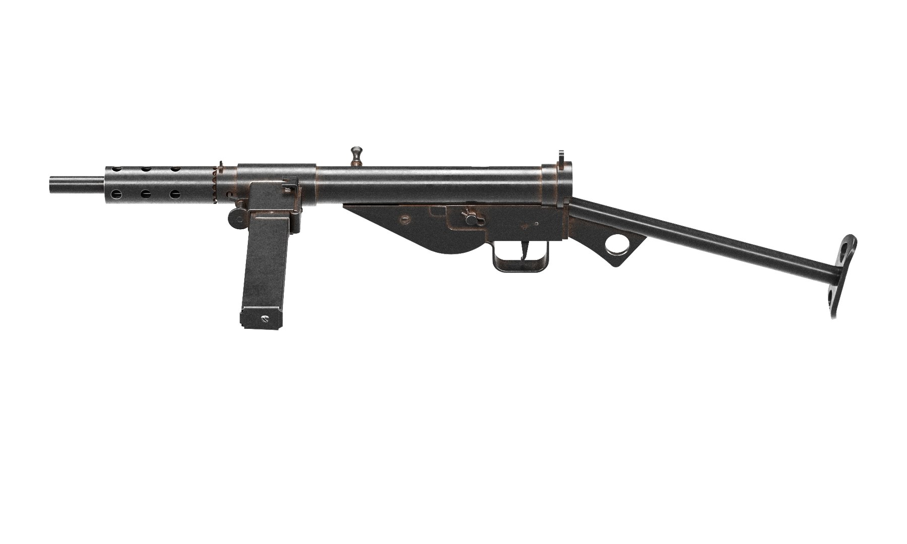 STEN Submachine Gun With Inner Workings 3D Model - TurboSquid 2409237