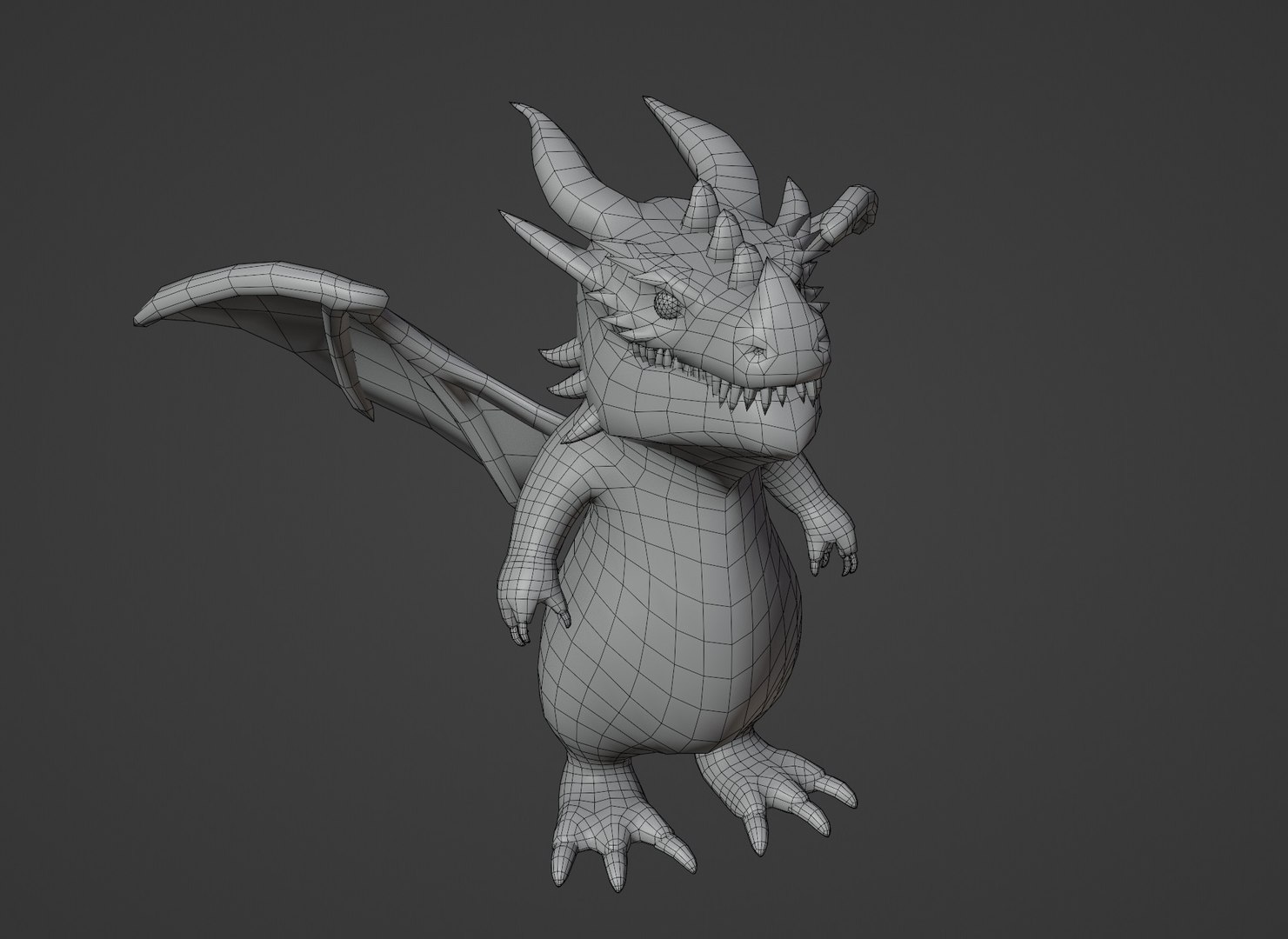 3D Model Cartoon Dragon Rigged Base Mesh Low-poly 3D Model - TurboSquid ...