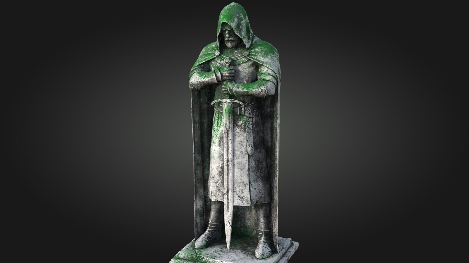 3D Ancient Knight Marble Statue - PBR Model - TurboSquid 1716059