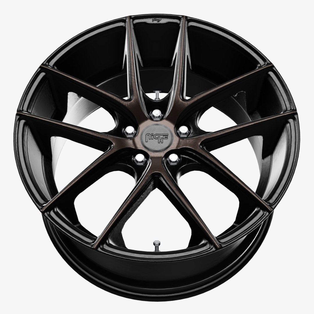 Niche Targa Wheel Offset Matte Black With Tinted Face Accents 3D model ...