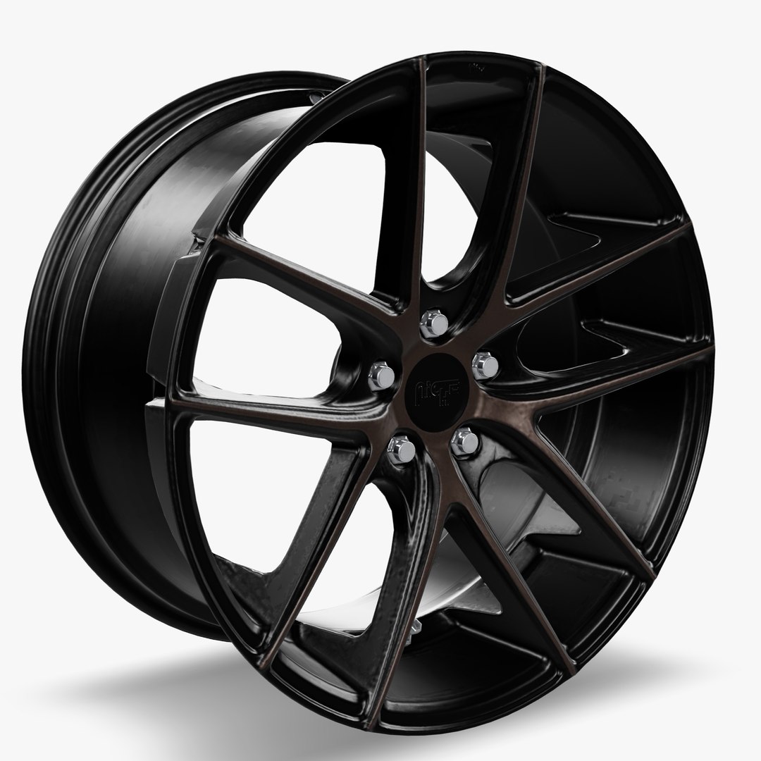 Niche Targa Wheel Offset Matte Black With Tinted Face Accents 3D model ...