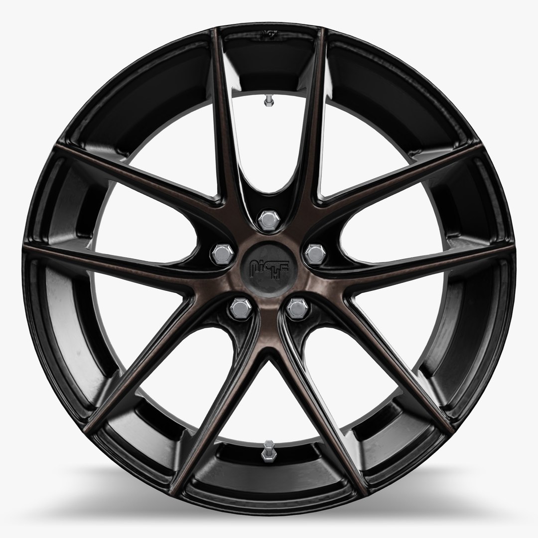 Niche Targa Wheel Offset Matte Black With Tinted Face Accents 3D model ...