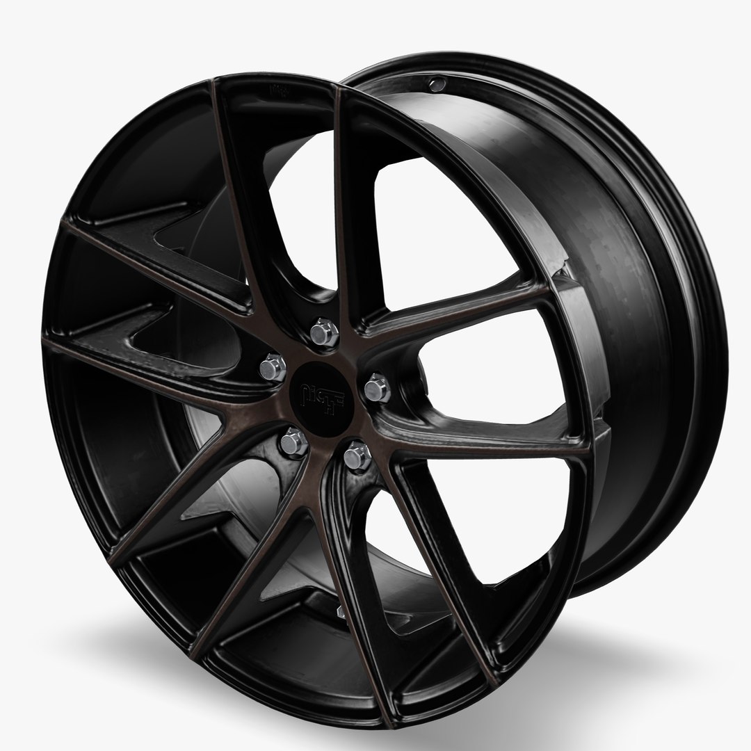 Niche Targa Wheel Offset Matte Black With Tinted Face Accents 3D model ...