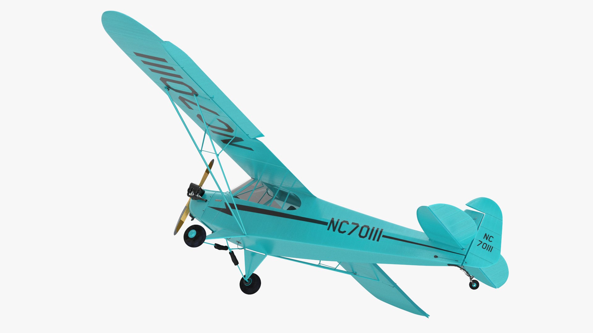 3D Piper Cub Aircraft Rigged For Cinema 4D - TurboSquid 2230556