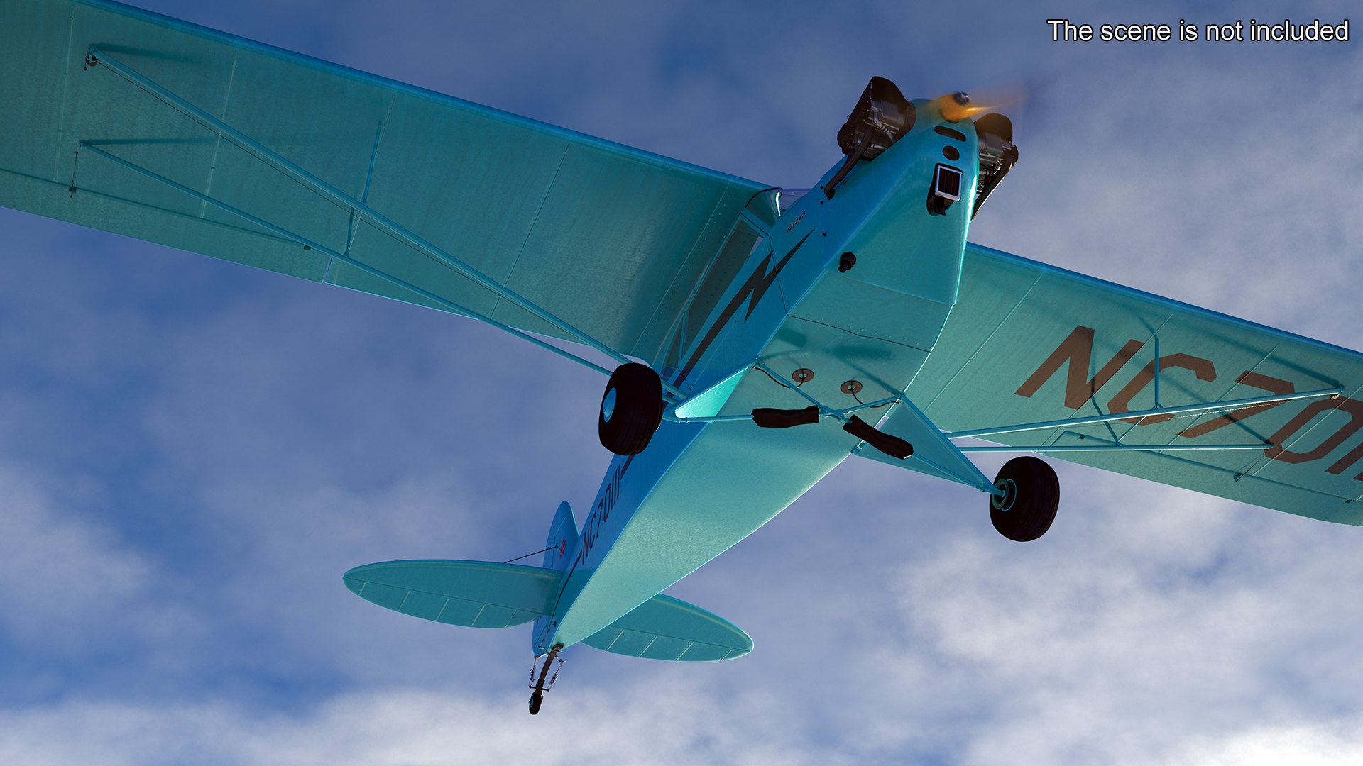 3D Piper Cub Aircraft Rigged For Cinema 4D - TurboSquid 2230556