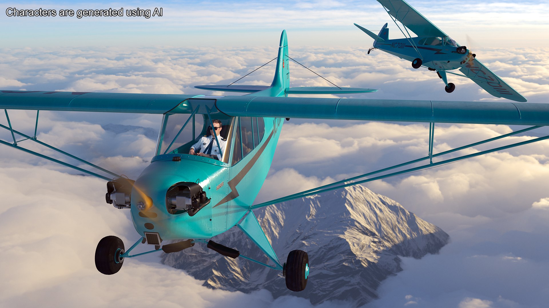 3D Piper Cub Aircraft Rigged For Cinema 4D - TurboSquid 2230556