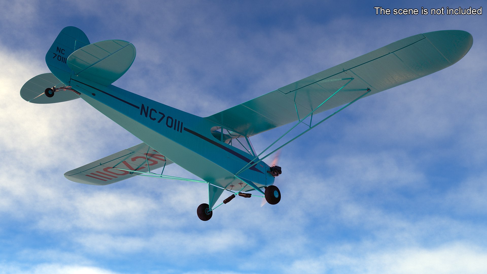 3D Piper Cub Aircraft Rigged For Cinema 4D - TurboSquid 2230556