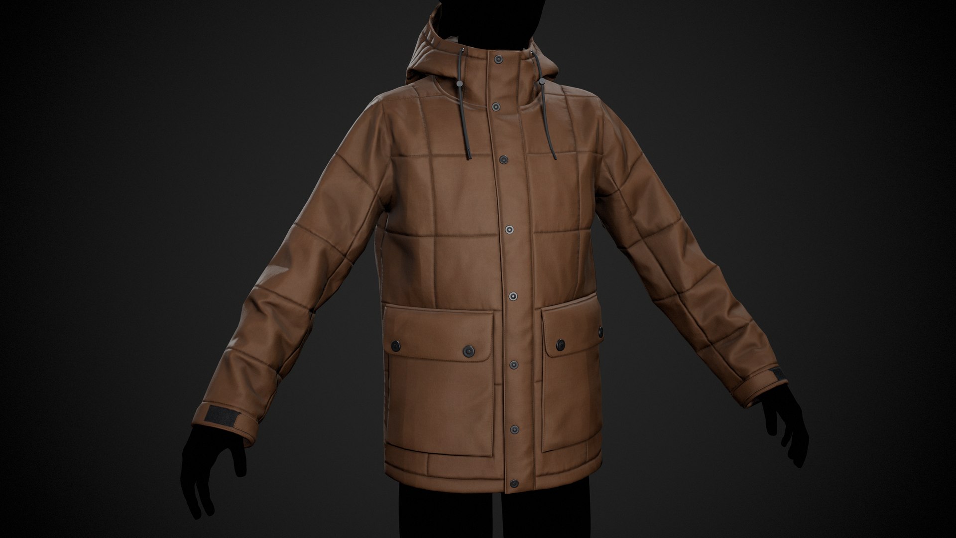 3D Model Brown Winter Jacket Style 1 - TurboSquid 2298415
