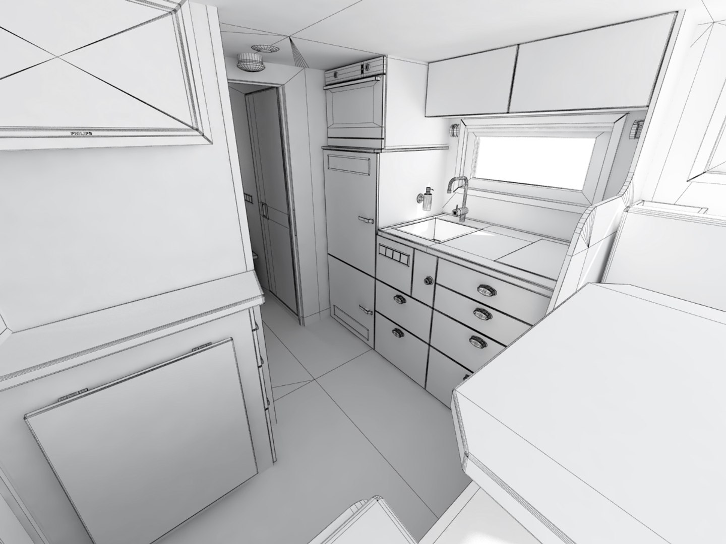 residential unit unicat truck 3d model
